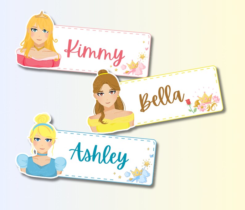 Classroom Princess Name Tags, Elementary School Labels, Cute Book ...