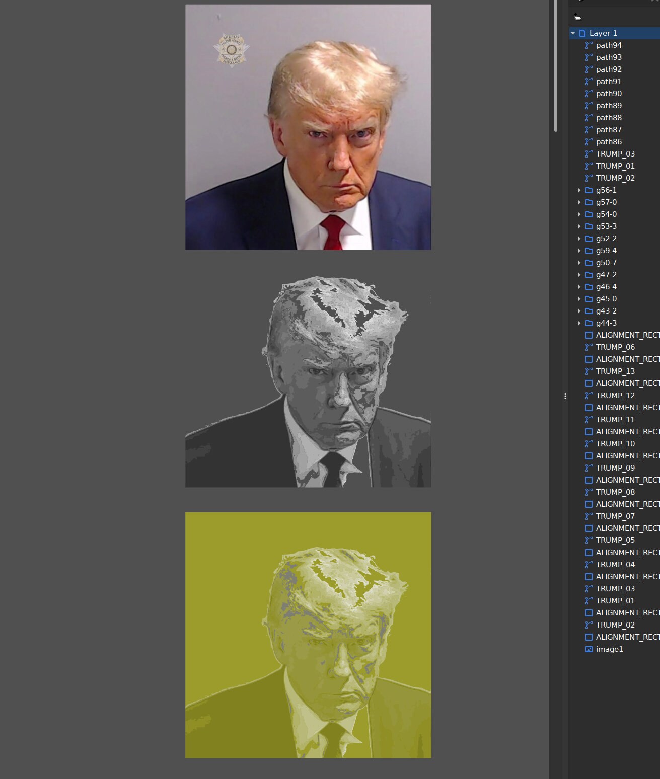 SVG Trump Mugshot 13 Layer Vector for Laser Engraver Cricut Glowforge ...