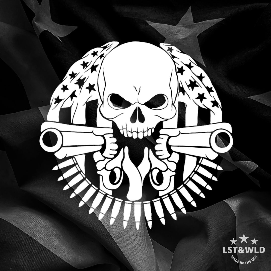Skull With Guns | Vinyl Decal | Patriotic Stickers - Etsy