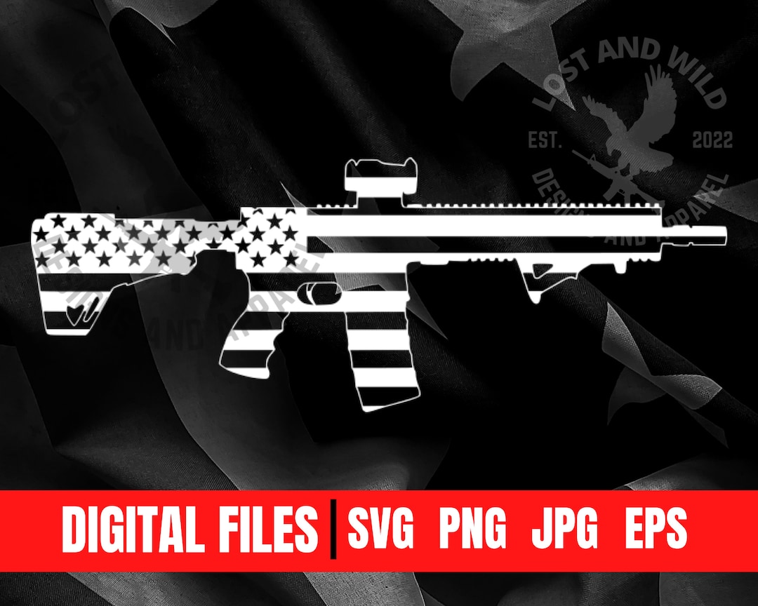 American Flag AR-15 Patriotic SVG Gun Instant Download Design for T ...