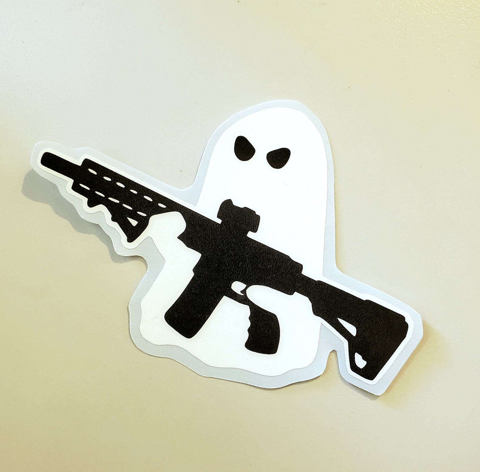 Tactical Ghost Vinyl Decal – AR-15 Ghost Sticker – Funny Halloween Gun ...