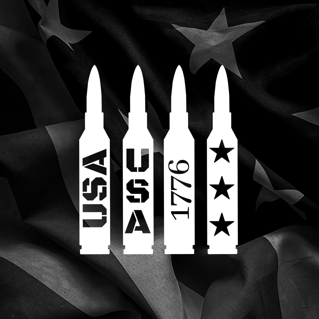 American Bullet Decals | Set of 4 Vinyl Stickers | Patriotic Ammo ...