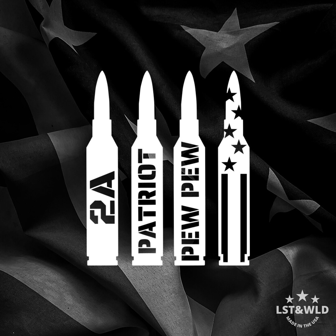American Bullets #2 Decals – Set of 4 Vinyl Stickers – Patriotic Ammo ...