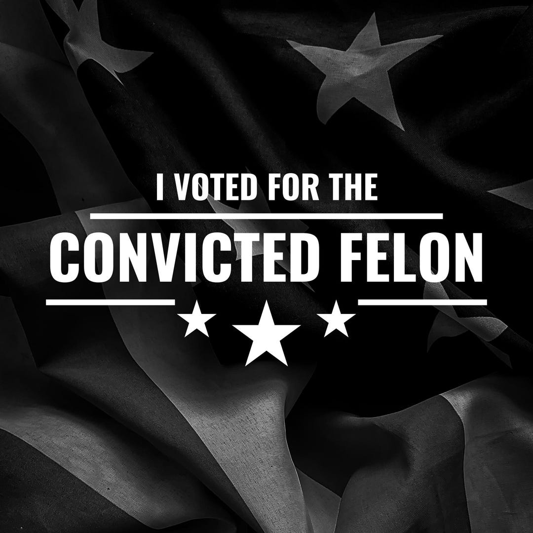 Convicted Felon 1 Trump 2024 Vinyl Decal Political Stickers - Etsy