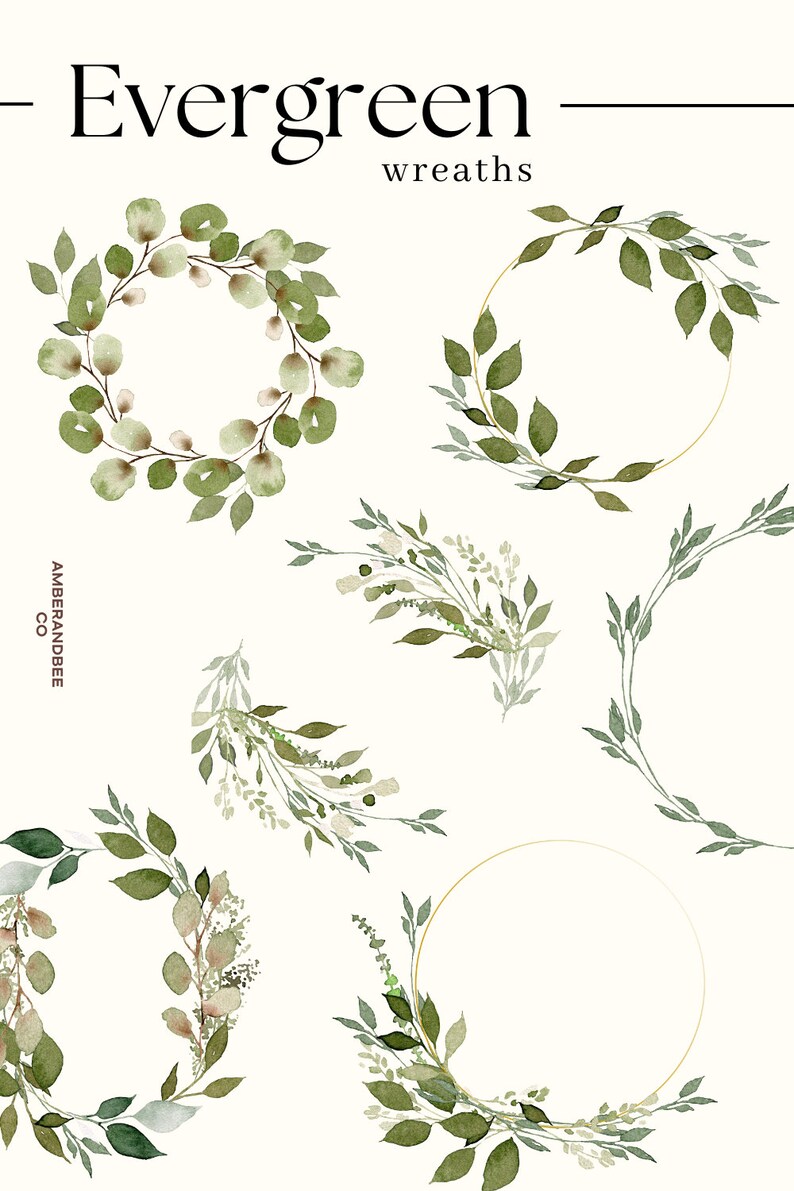 Watercolor Greenery Clipart Watercolor Eucalyptus Clipart - Etsy