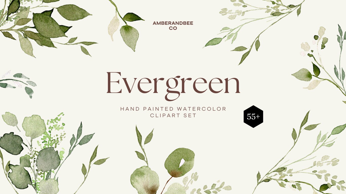 Watercolor Greenery Clipart Watercolor Eucalyptus Clipart - Etsy