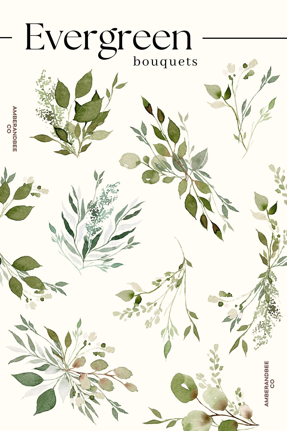 Watercolor Greenery Clipart Watercolor Eucalyptus Clipart - Etsy