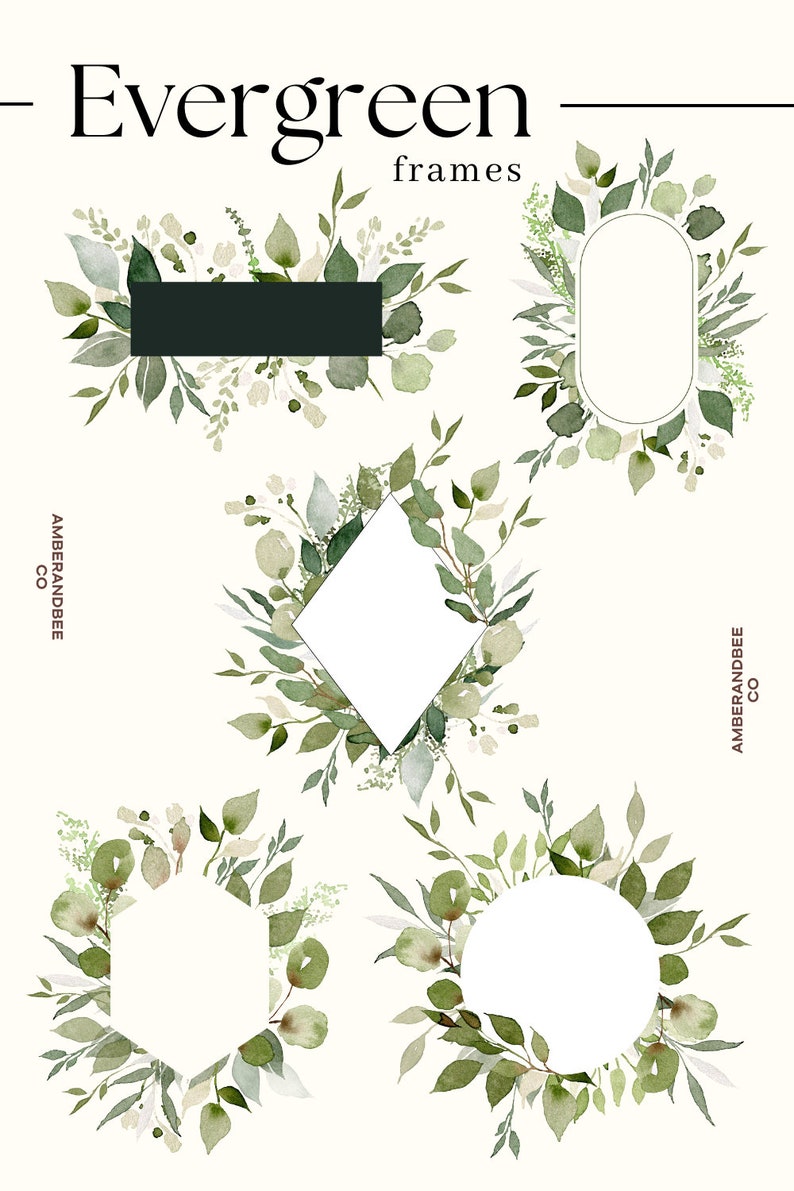 Watercolor Greenery Clipart Watercolor Eucalyptus Clipart - Etsy