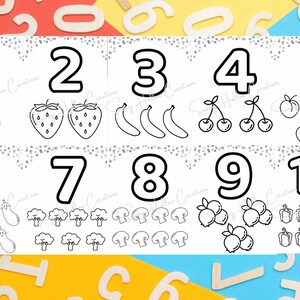 Printable Number Coloring Pages, Digital Download Counting and Coloring ...