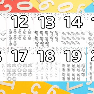 Printable Number Coloring Pages, Digital Download Counting and Coloring ...