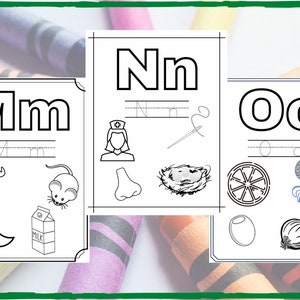 A-Z Coloring Pages With Practice Writing - Etsy