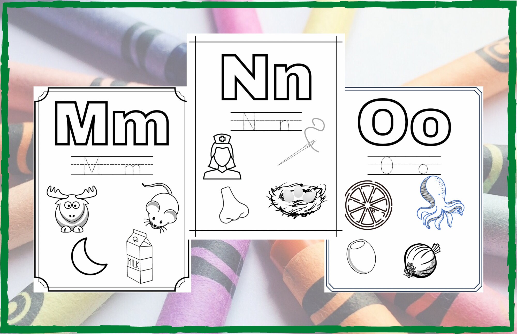 A-Z Coloring Pages With Practice Writing - Etsy