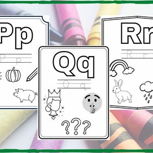 A-Z Coloring Pages With Practice Writing - Etsy