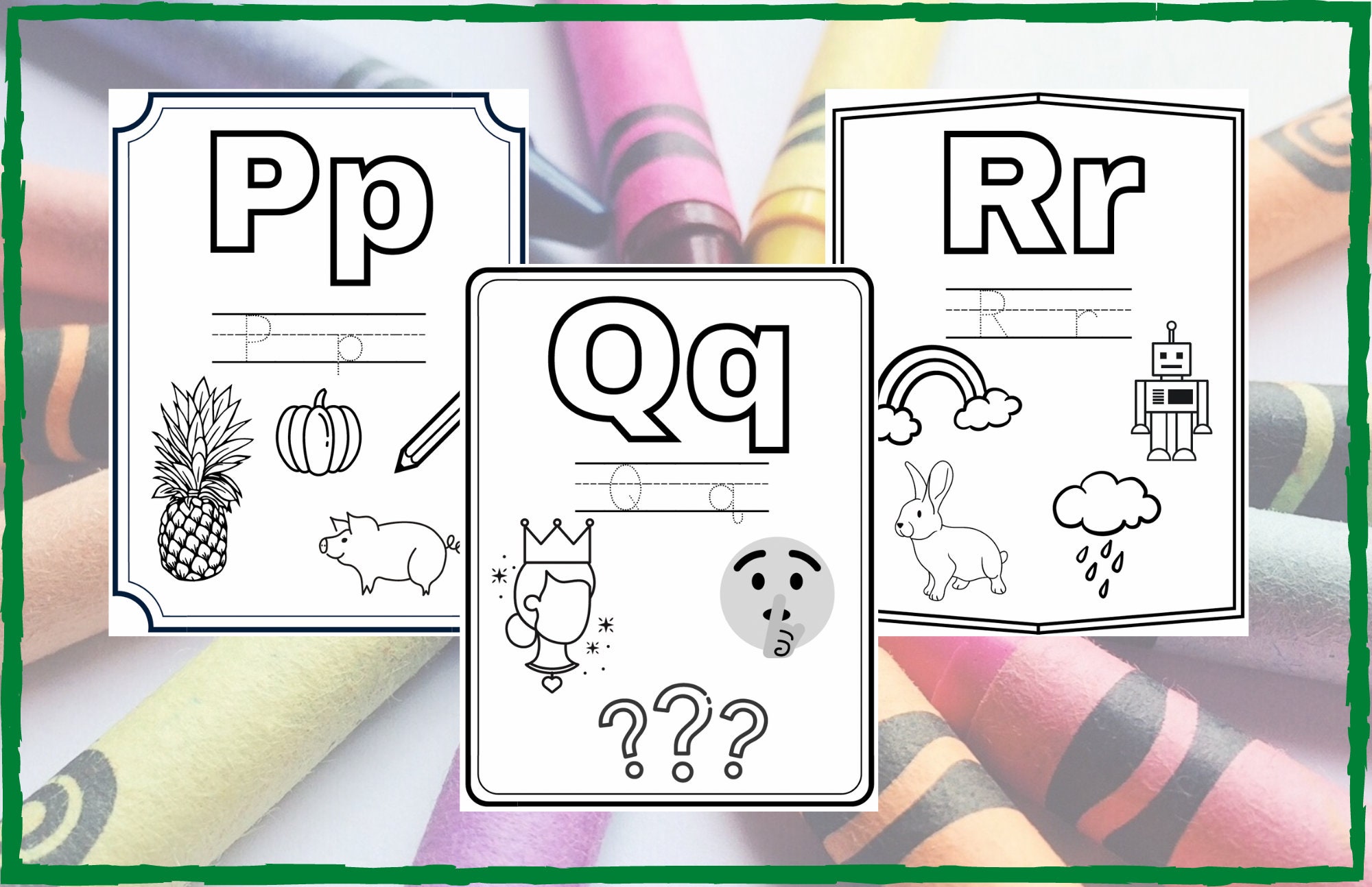 A-Z Coloring Pages With Practice Writing - Etsy