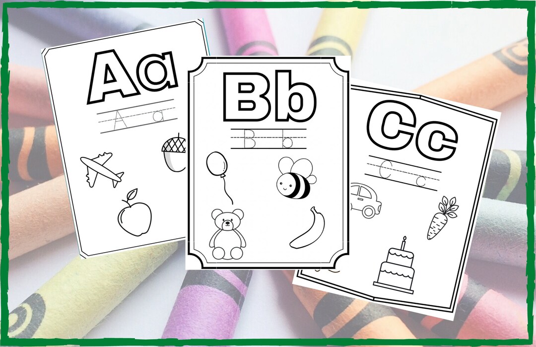 A-Z Coloring Pages With Practice Writing - Etsy