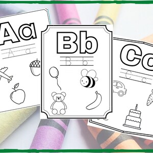 A-Z Coloring Pages With Practice Writing - Etsy