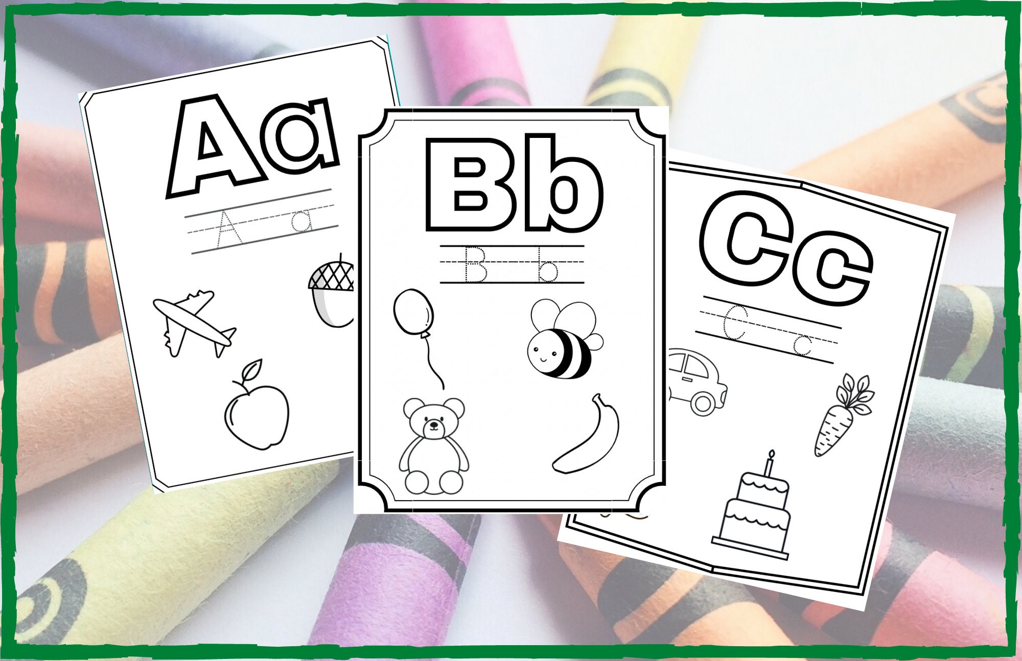 A-Z Coloring Pages With Practice Writing - Etsy