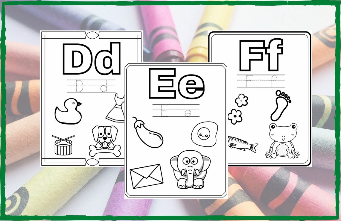 A-Z Coloring Pages With Practice Writing - Etsy