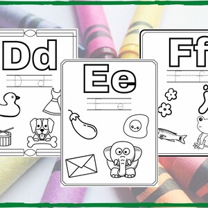 A-Z Coloring Pages With Practice Writing - Etsy