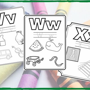 A-Z Coloring Pages With Practice Writing - Etsy