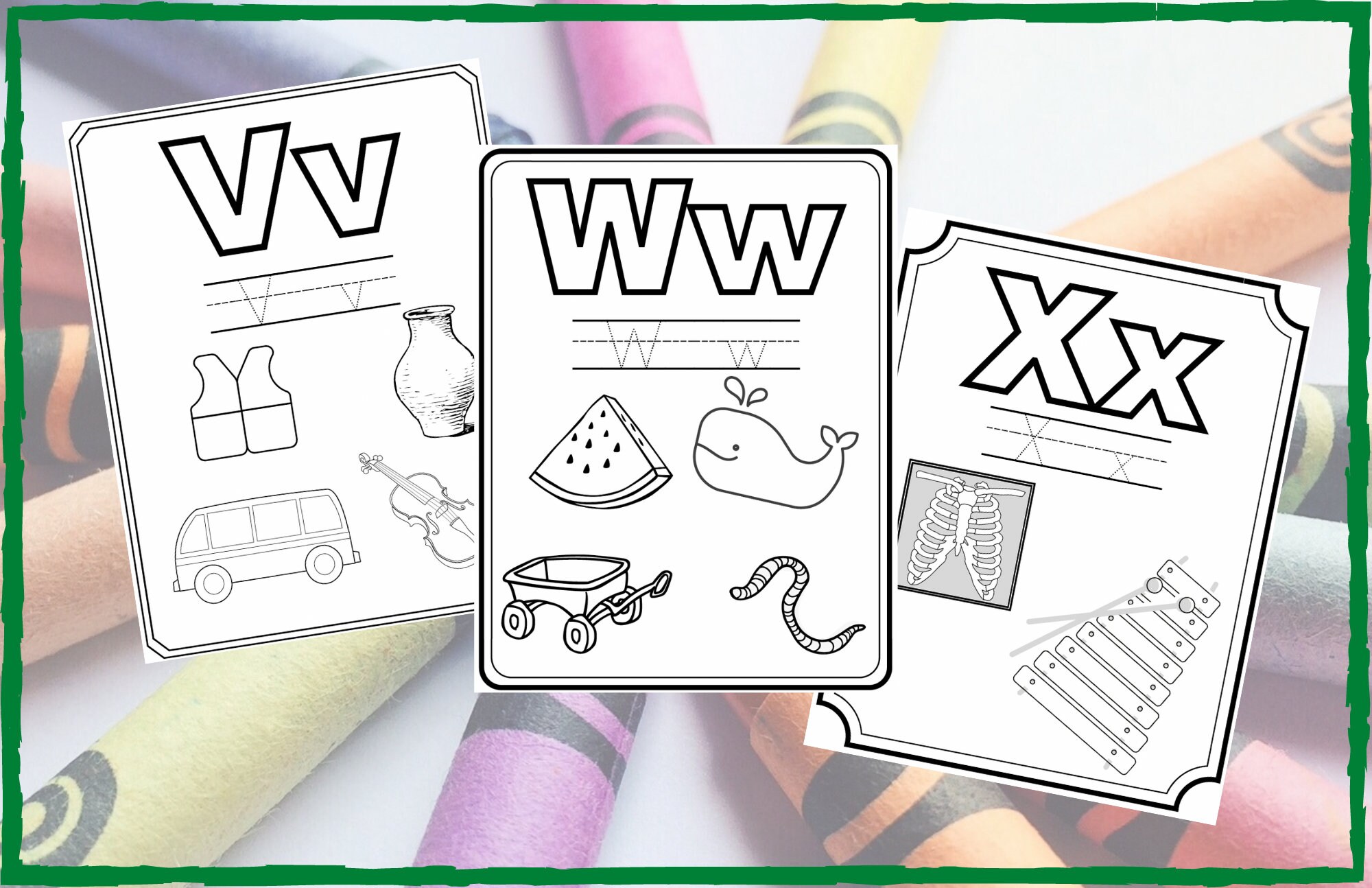 A-Z Coloring Pages With Practice Writing - Etsy