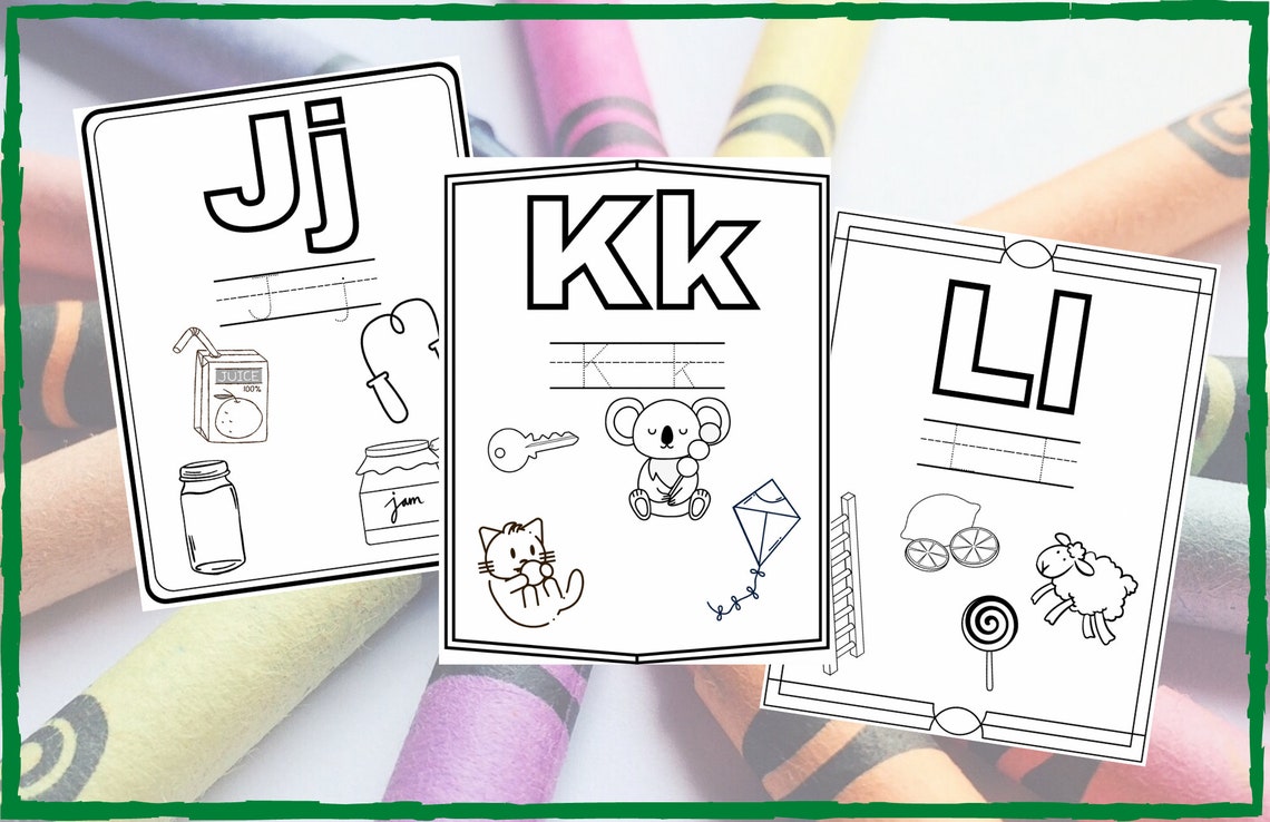 A-Z Coloring Pages With Practice Writing - Etsy