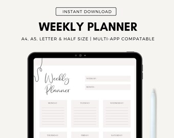 Printable Weekly Planner PDF, Weekly to Do List, Weekly Habit Tracker ...