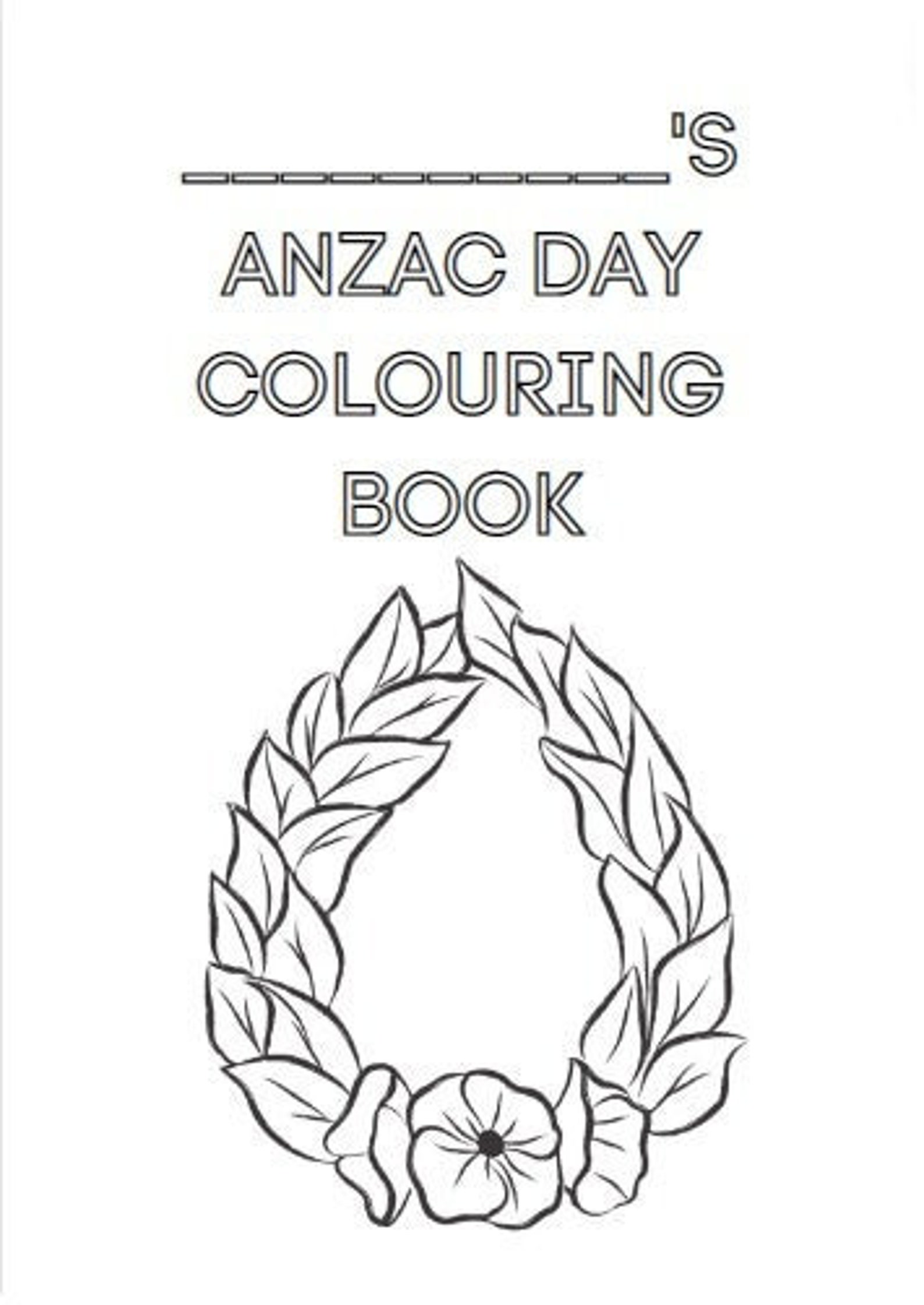 ANZAC Day Colouring & Activity Book - Etsy