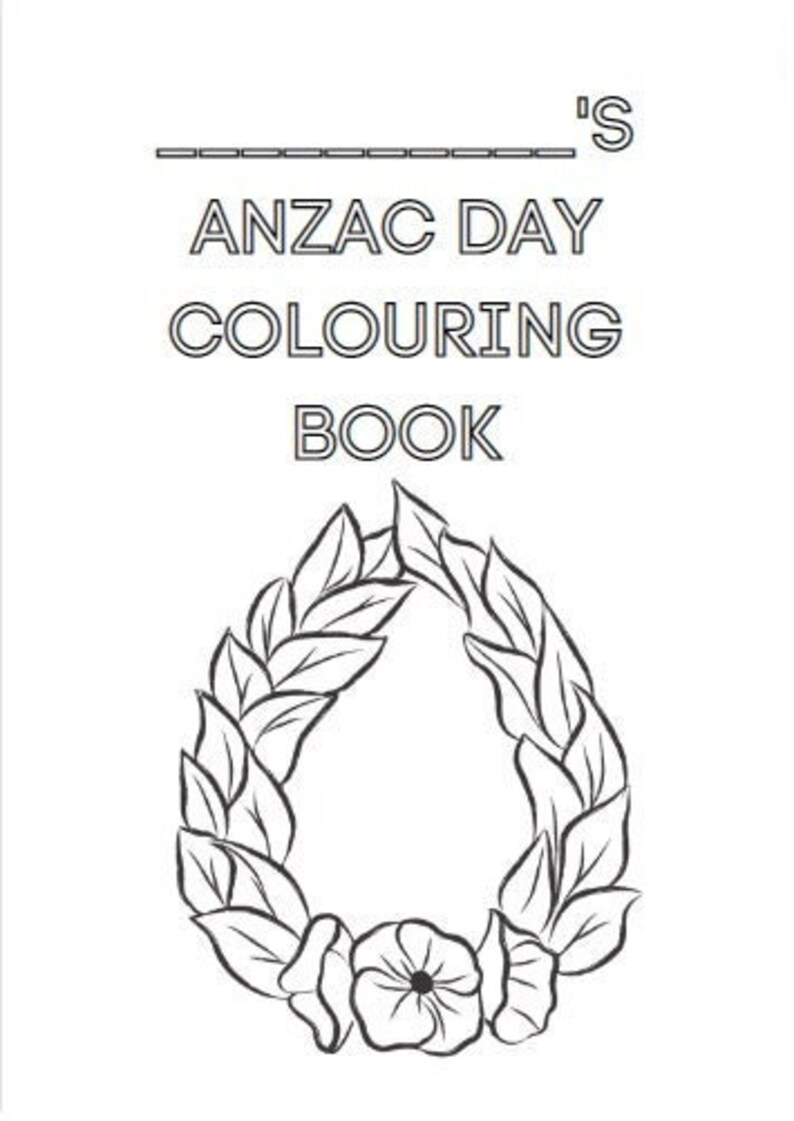ANZAC Day Colouring & Activity Book - Etsy