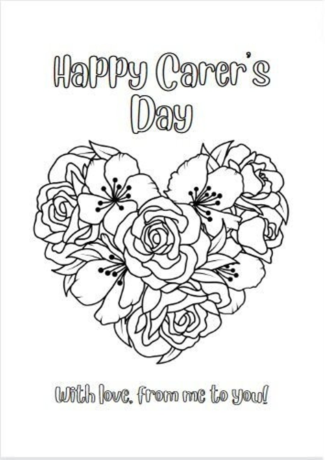 Carer's Day Colouring Book - Female - Etsy