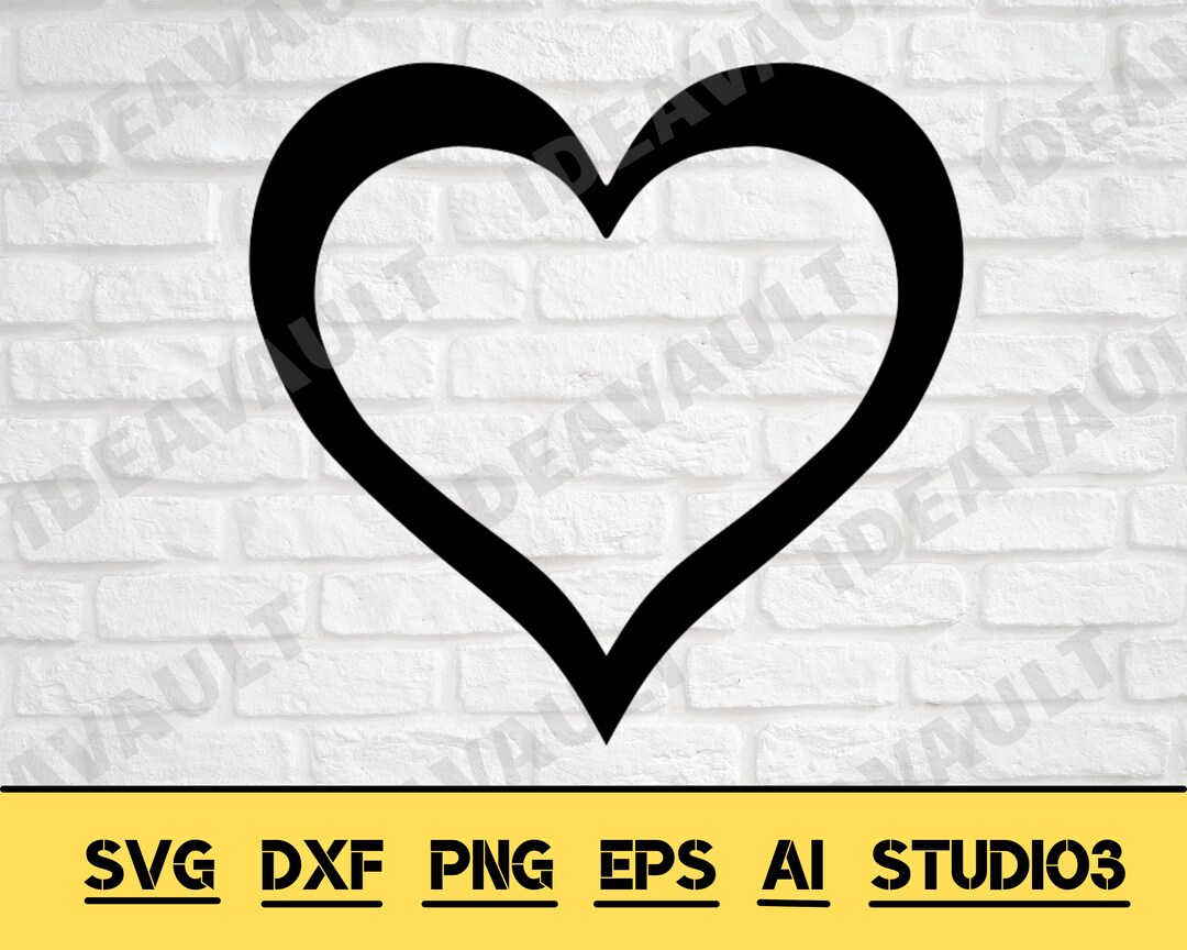 Heart Shape File Digital Download Svg, Dxf, Png, Eps, Ai, Studio3 - Etsy