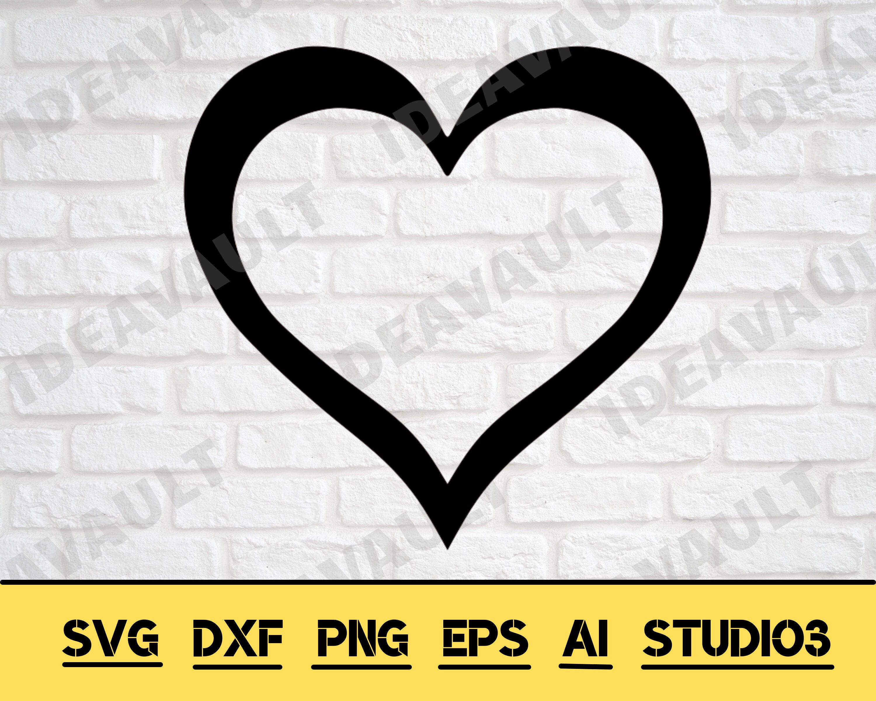 Heart Shape File Digital Download Svg, Dxf, Png, Eps, Ai, Studio3 - Etsy