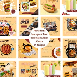 Restaurant Instagram Templates, Food Instagram Template, Social Media ...