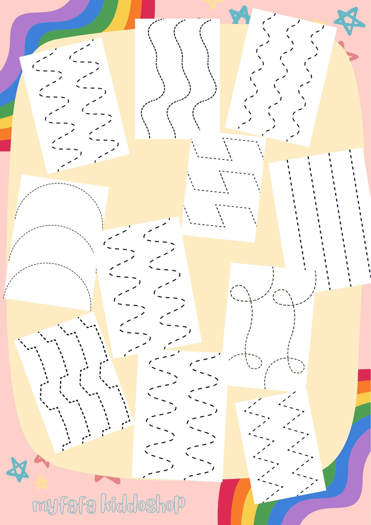 Printable Line Tracing & Cutting Exercise - Etsy