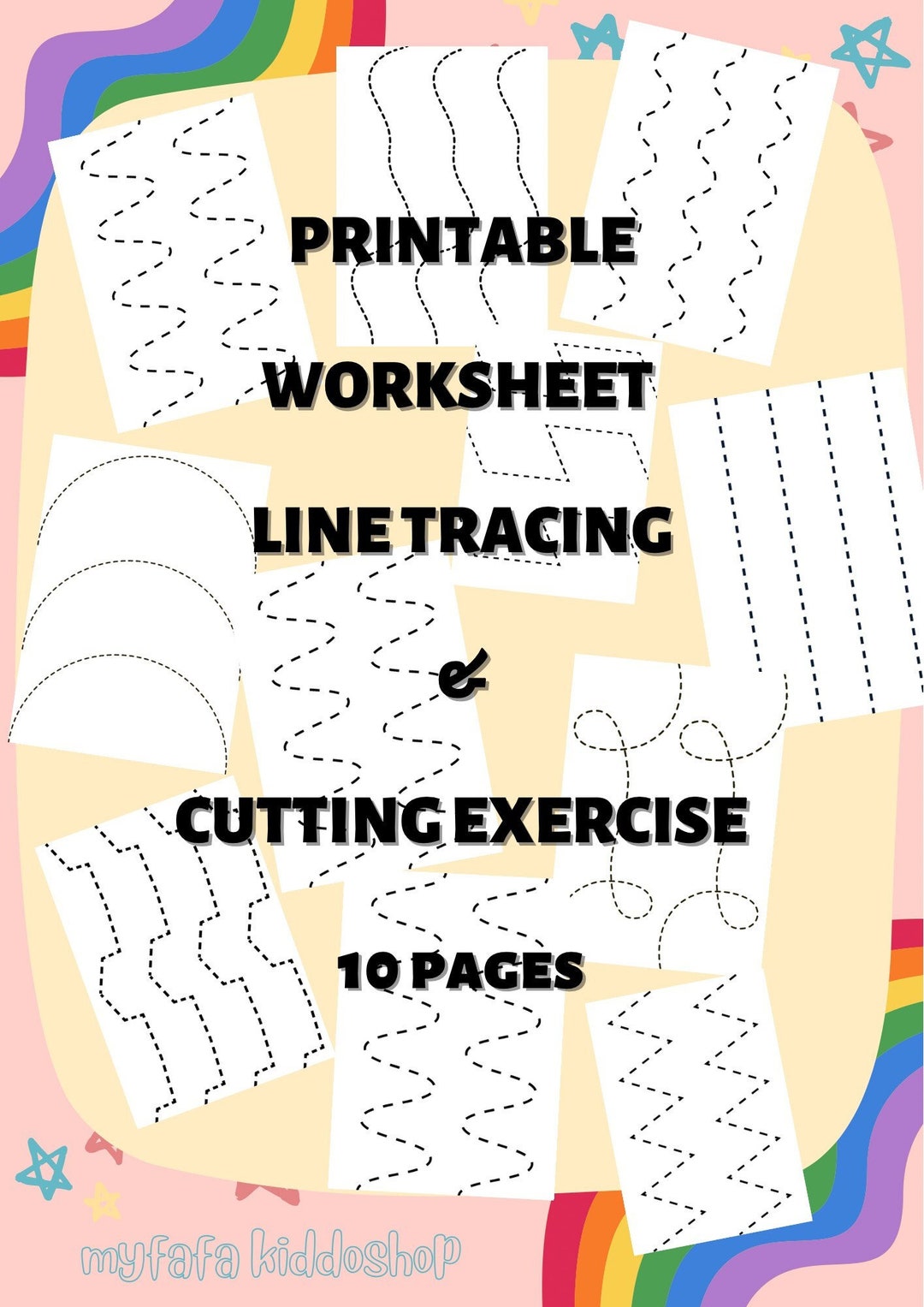 Printable Line Tracing & Cutting Exercise - Etsy