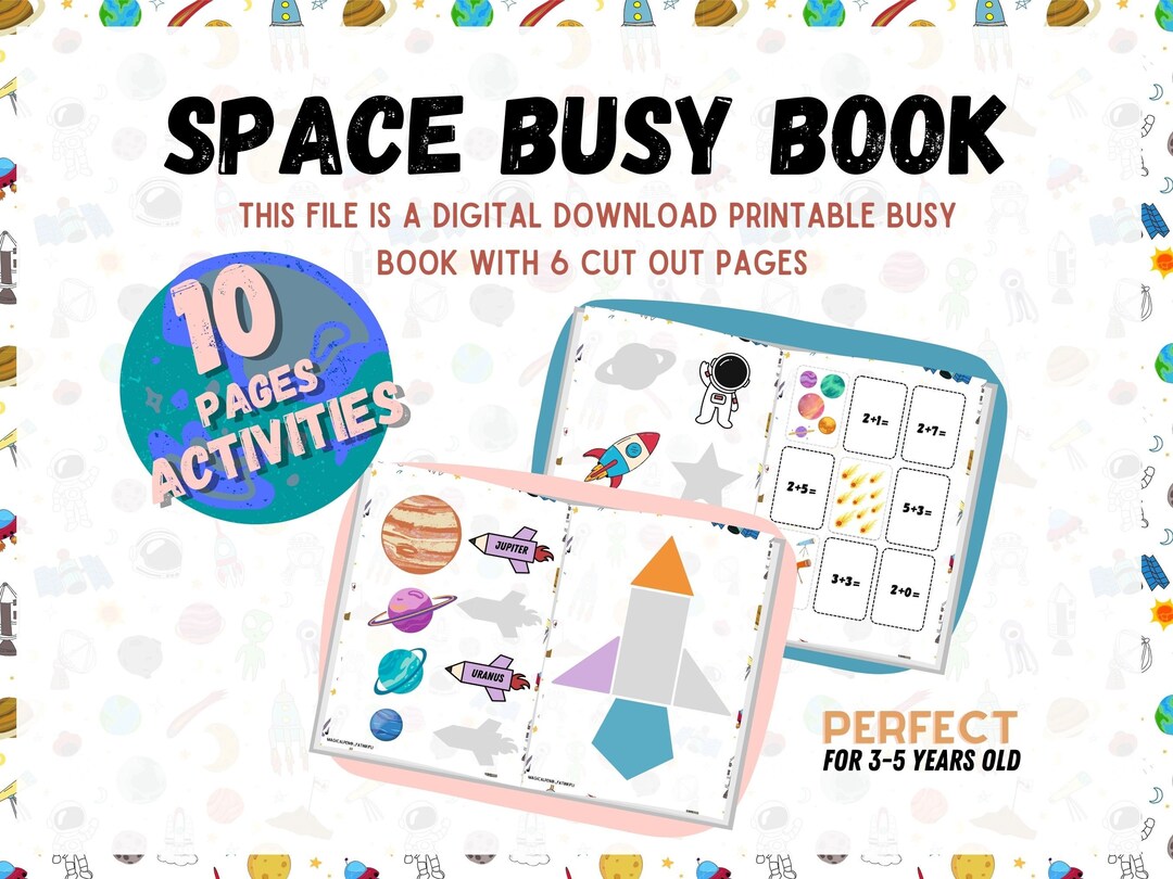 Space Busy Book Astronaut Planets and Solar System Learning Printable ...