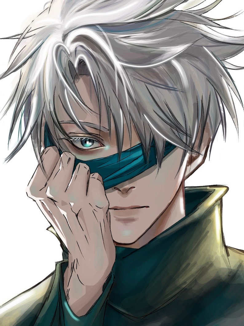 GOJO SATORU Illustration Hand Drawn Gojo Fan Art Gojo Hair Gojo Art ...