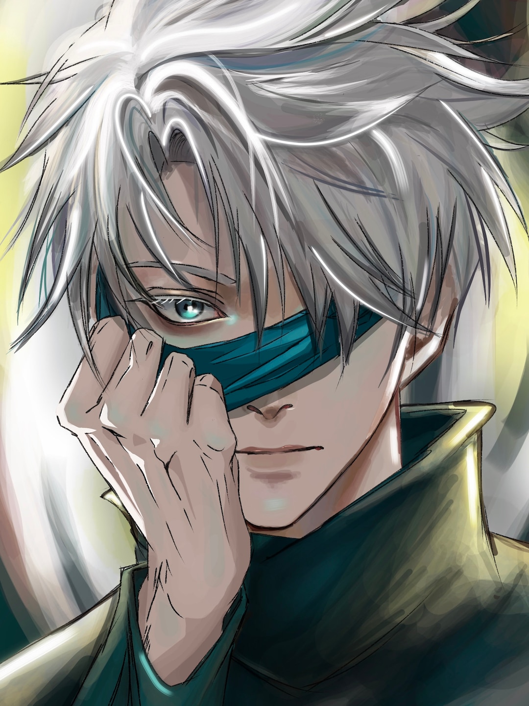 GOJO SATORU Illustration Hand Drawn Gojo Fan Art Gojo Hair - Etsy