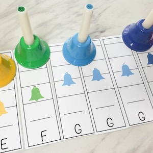 Hand Bell Music Note Cards for Singing Time PDF Printable Cards for ...