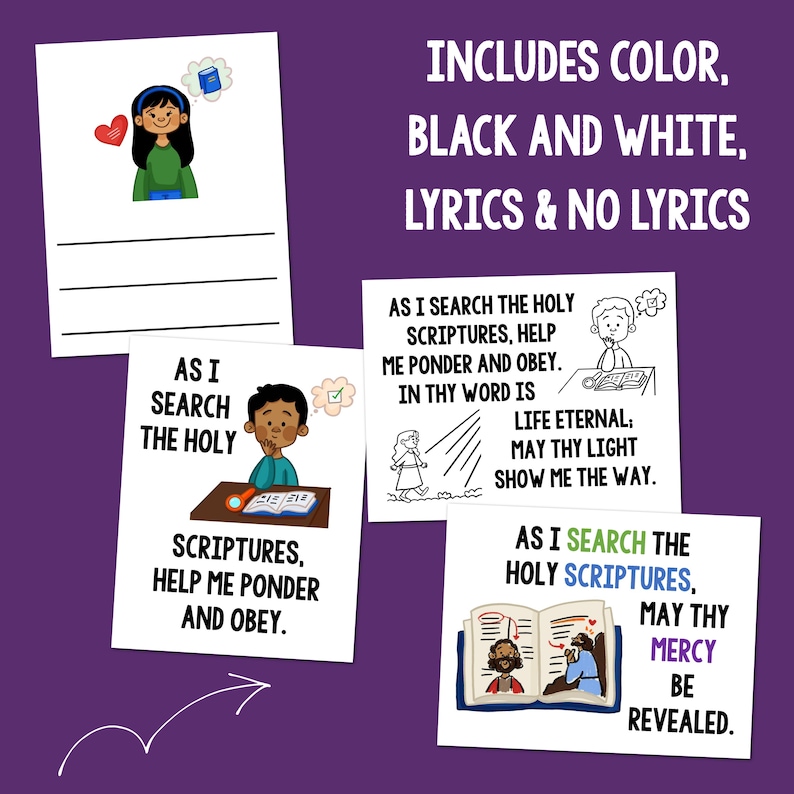 As I Search the Holy Scriptures Flip Chart Visual Aids Singing Time ...