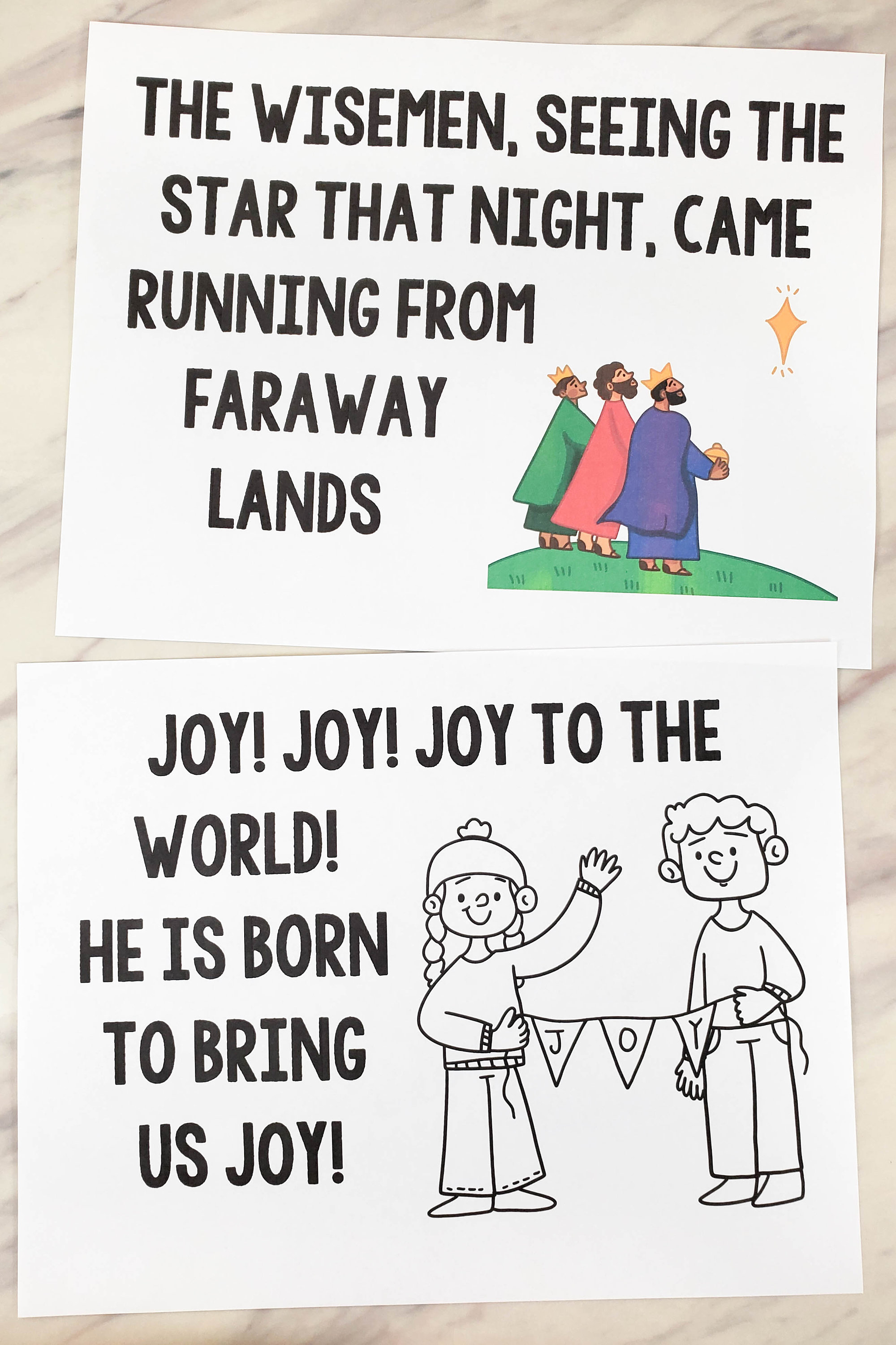 Born to Bring Us Joy Flip Chart Visual Aids Printable PDF Christmas ...