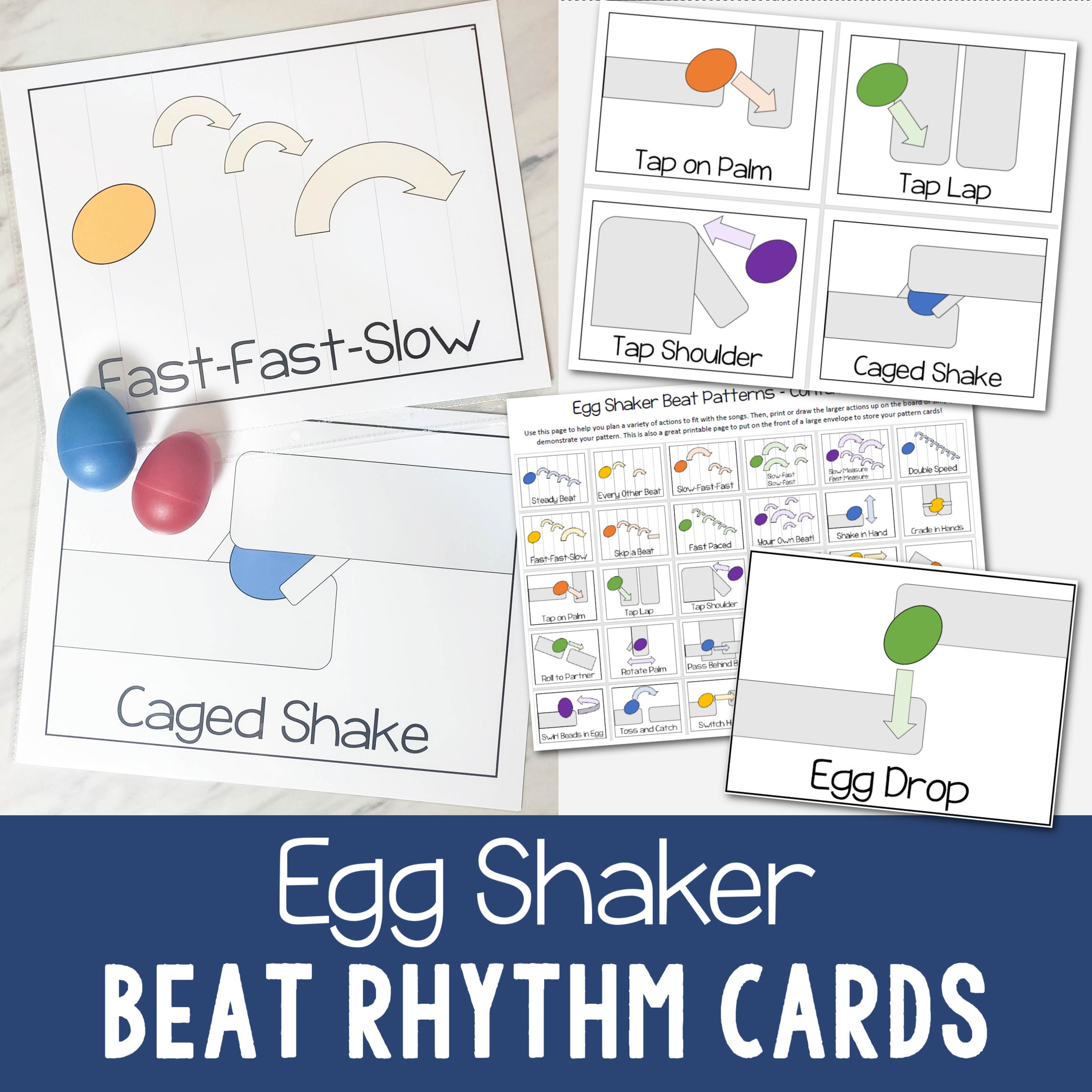 Egg Shaker Beat Rhythm Cards for Singing Time PDF Printable Cards ...