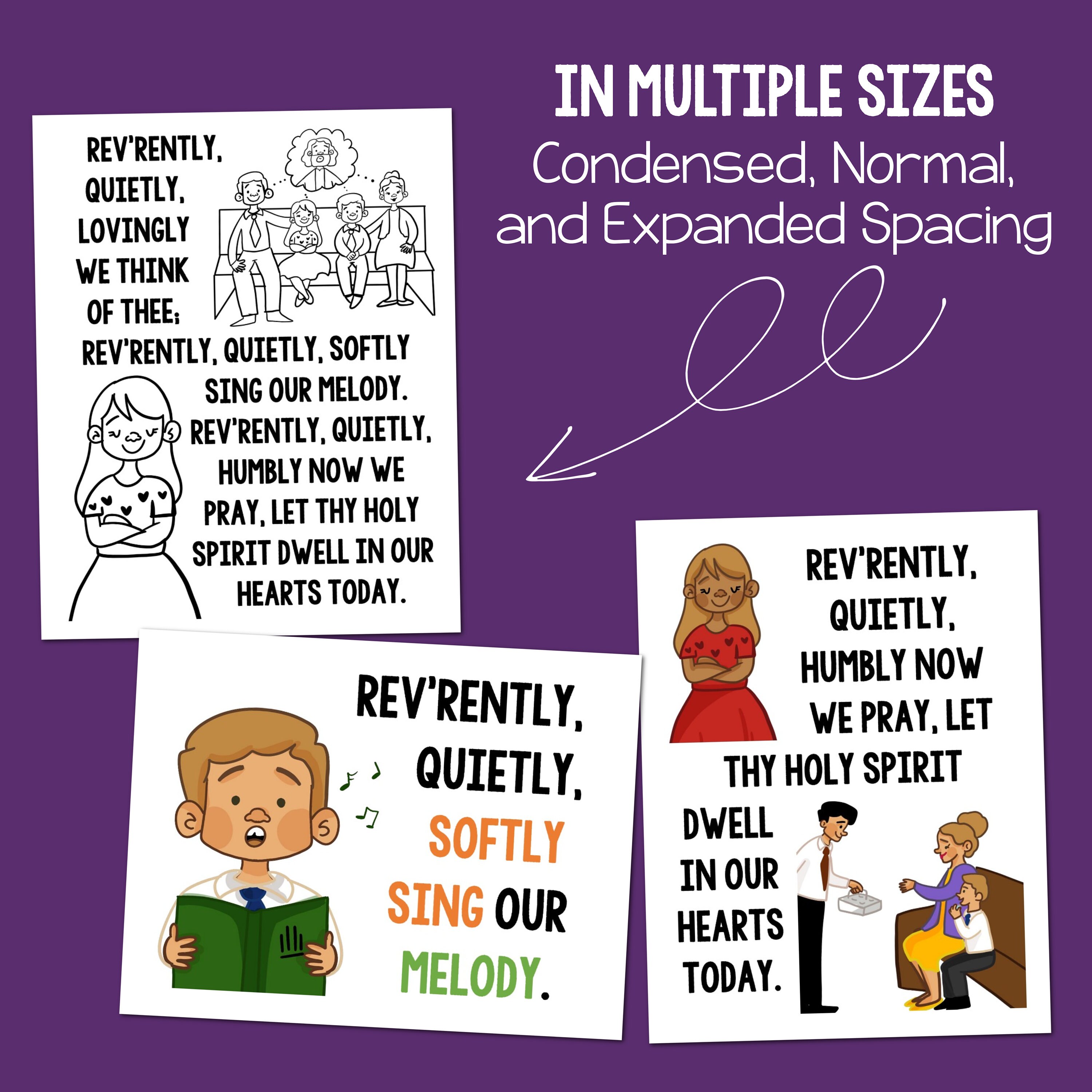 Reverently Quietly Flip Chart Visual Aids Singing Time Come Follow Me ...