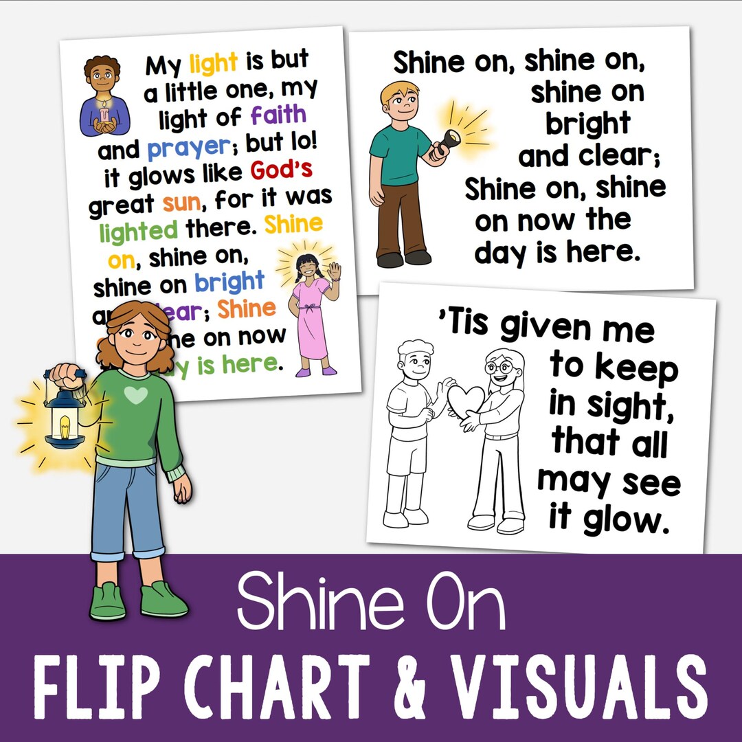 Shine on Flip Chart Visual Aids Teach Lyrics 2025 Come Follow Me D&C ...