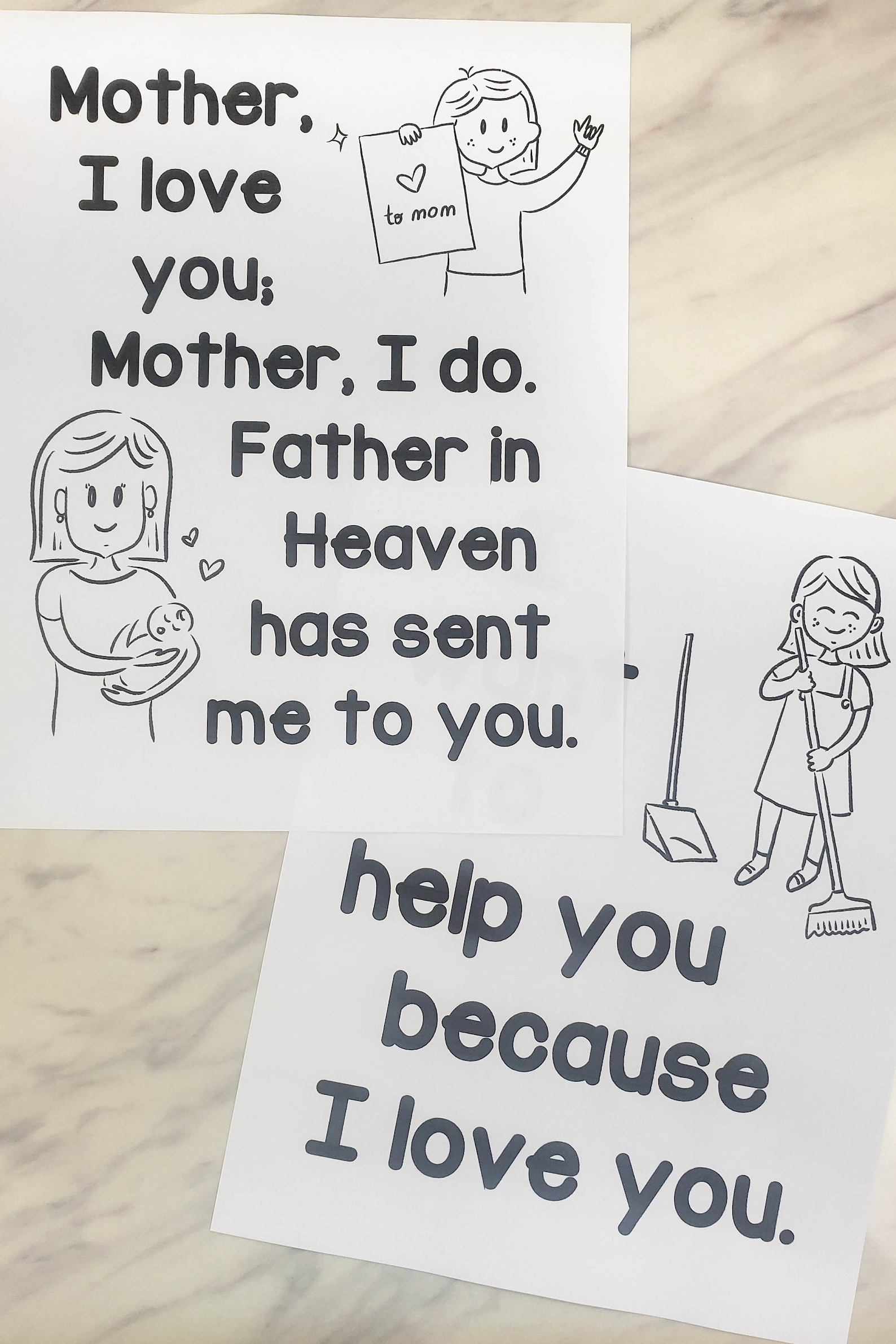 Mother I Love You Flip Chart Visual Aids Singing Time Helps Primary ...