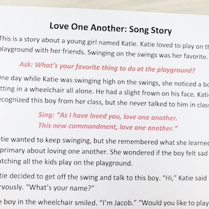 Love One Another Singing Time Packet 6 Teaching Ideas & Flip - Etsy