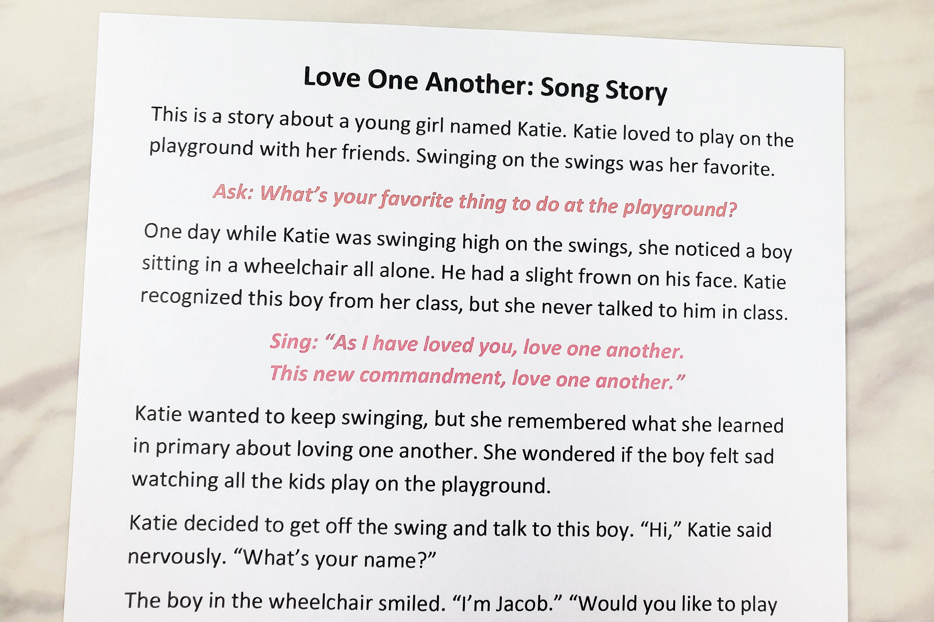 Love One Another Singing Time Packet 8 Teaching Ideas & Flip Chart ...