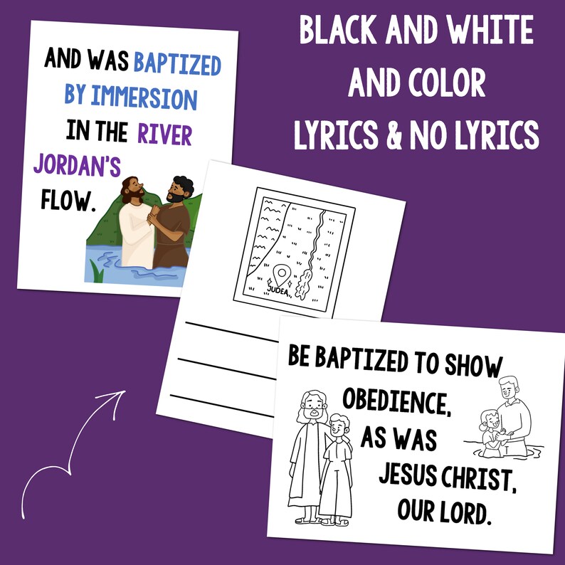 Baptism Flip Chart LDS Song Visual Aids Printable PDF - Etsy