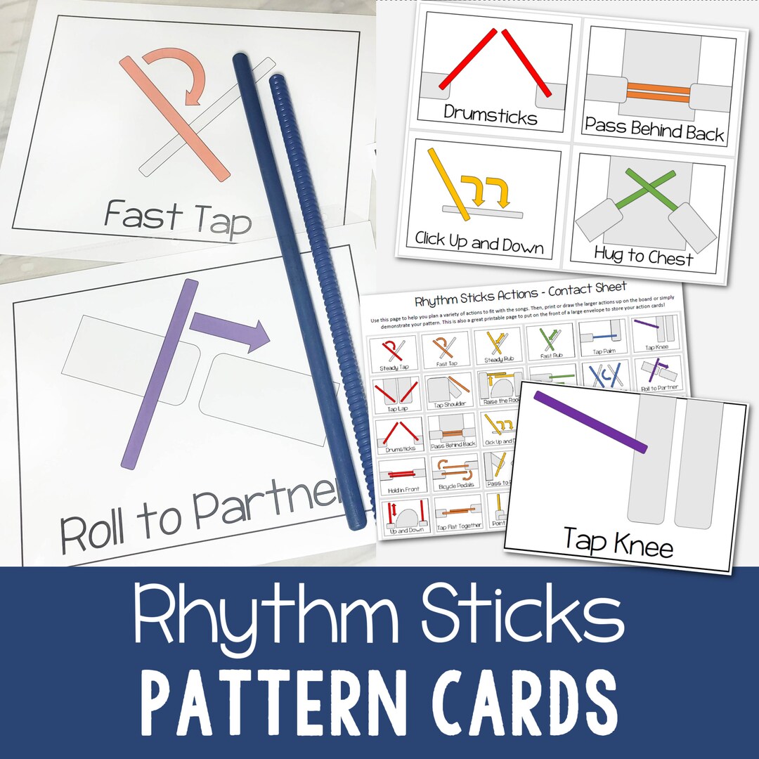 Rhythm Sticks Pattern Cards for Singing Time PDF Printable Cards LDS ...