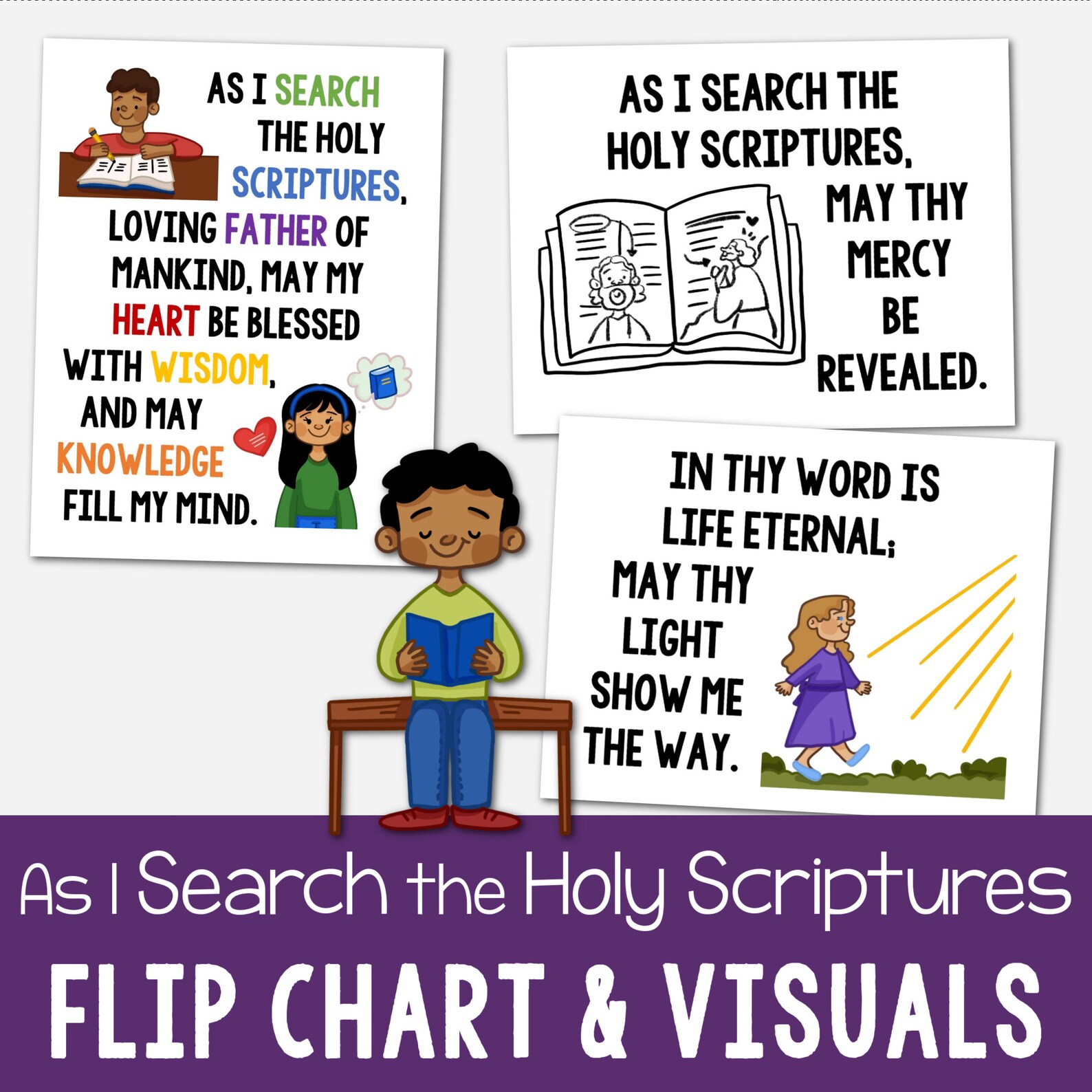 As I Search the Holy Scriptures Flip Chart Visual Aids Singing Time ...